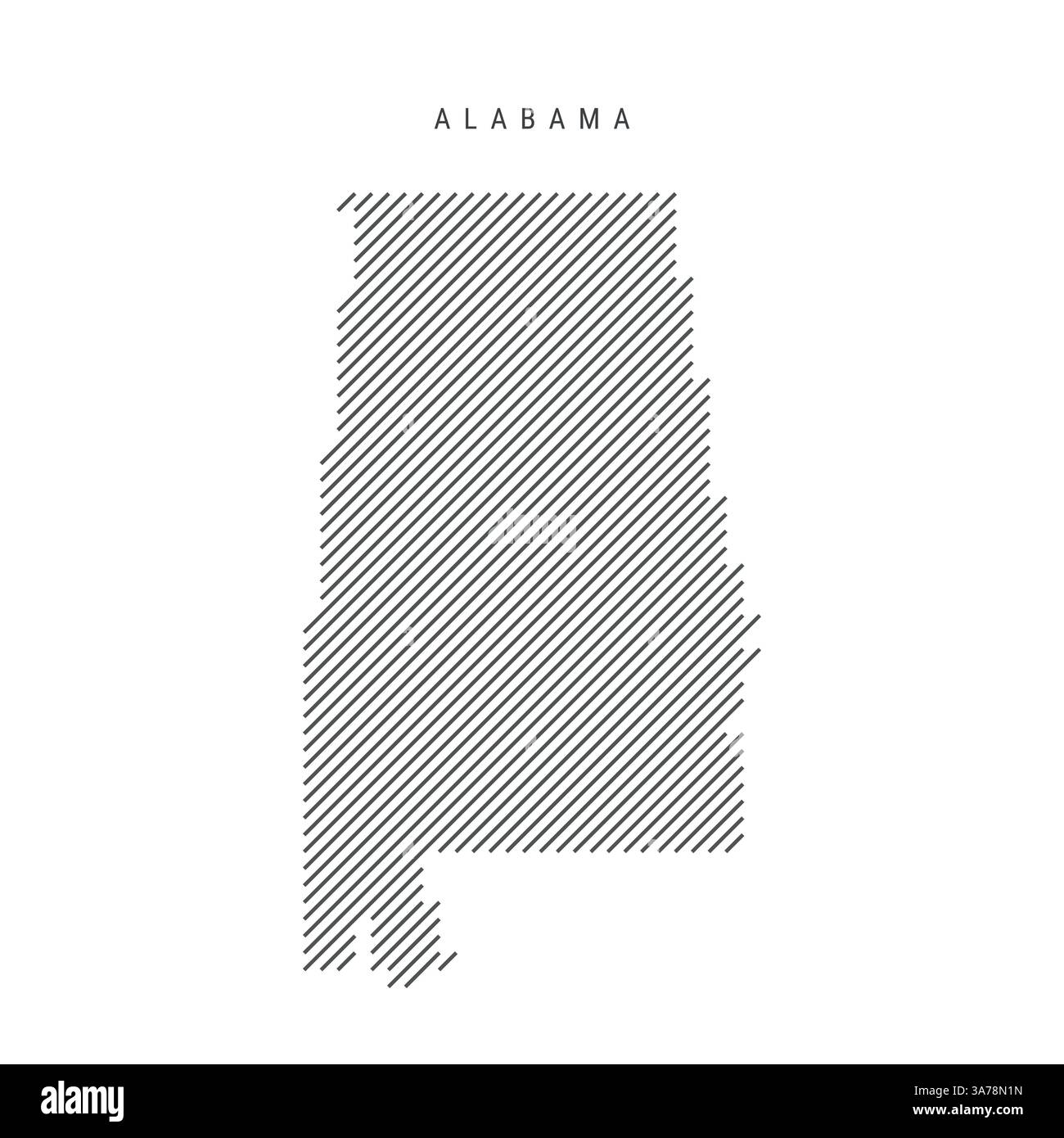 Alabama map from pattern of black slanted parallel lines. US state map ...