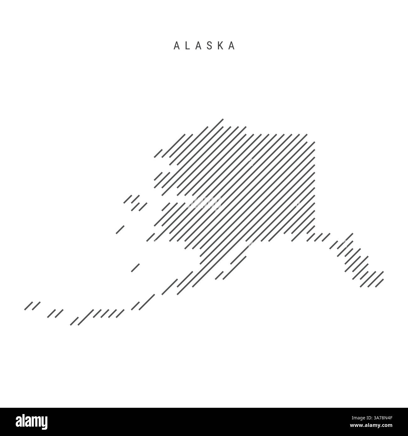 Alaska map from pattern of black slanted parallel lines. US state map ...