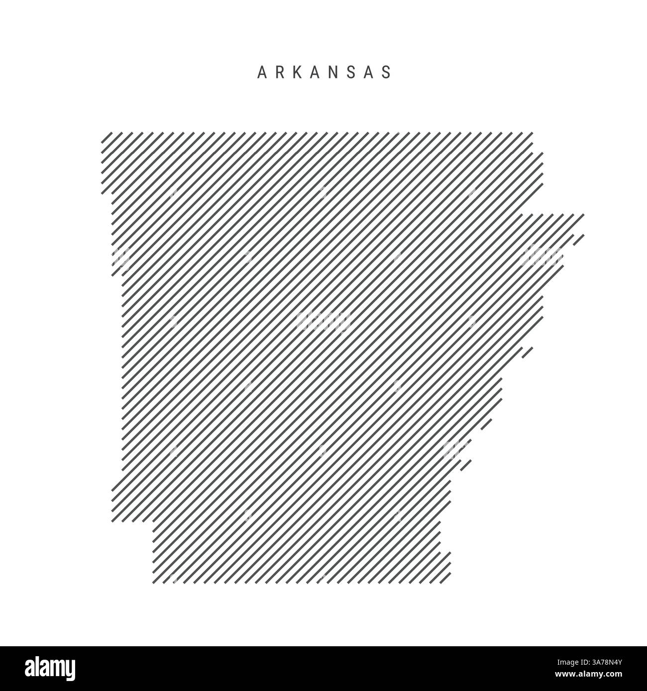 Arkansas map from pattern of black slanted parallel lines. US state map with gray diagonal lines ...