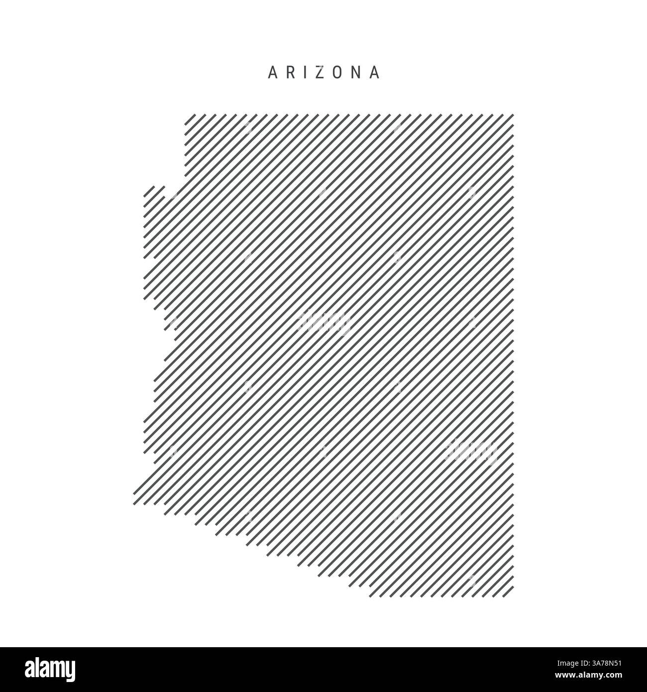 Arizona map from pattern of black slanted parallel lines. US state map ...