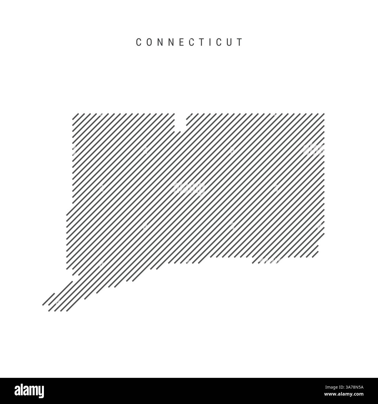Connecticut map from pattern of black slanted parallel lines. US state ...