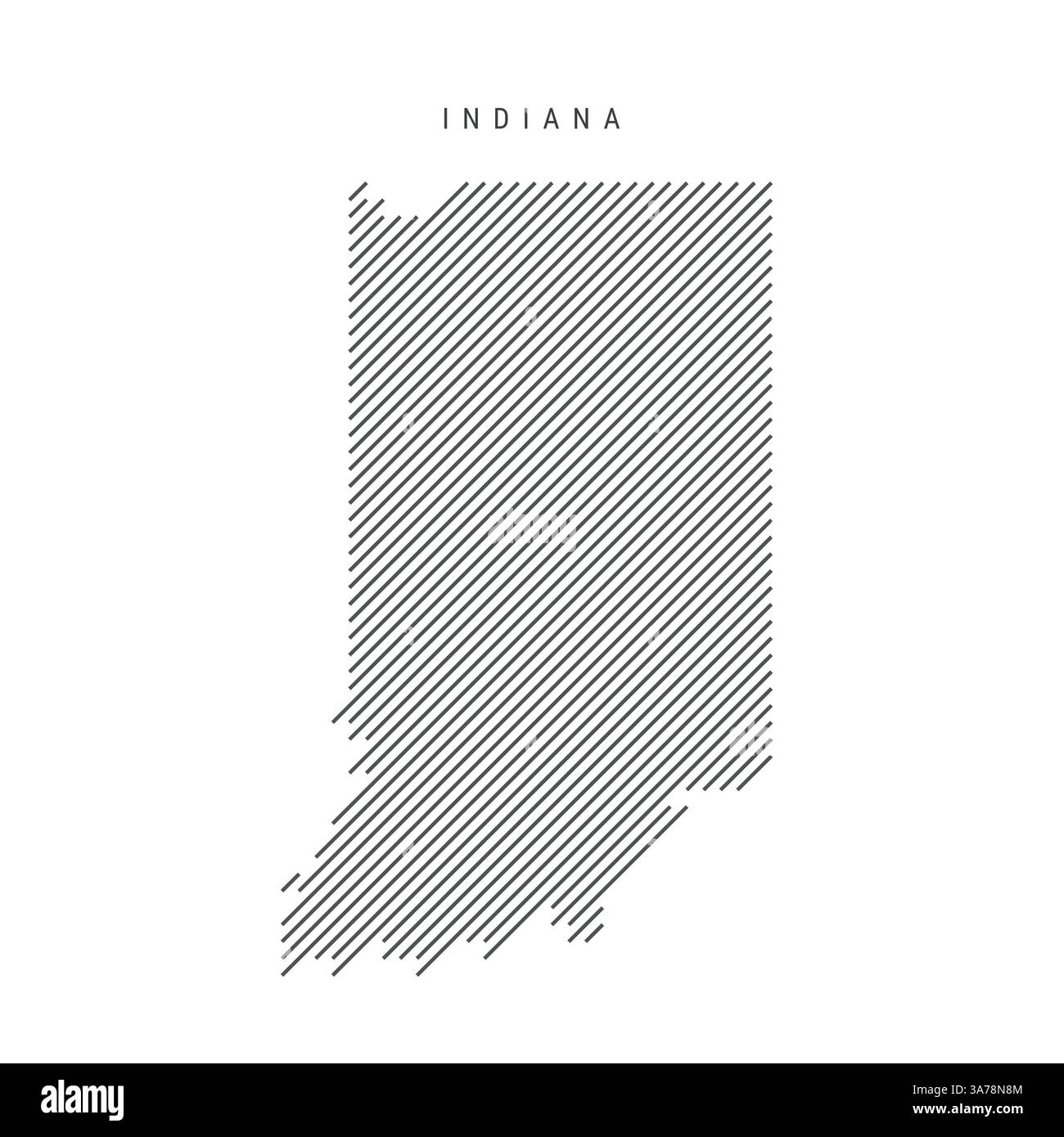 Indiana map from pattern of black slanted parallel lines. US state map ...