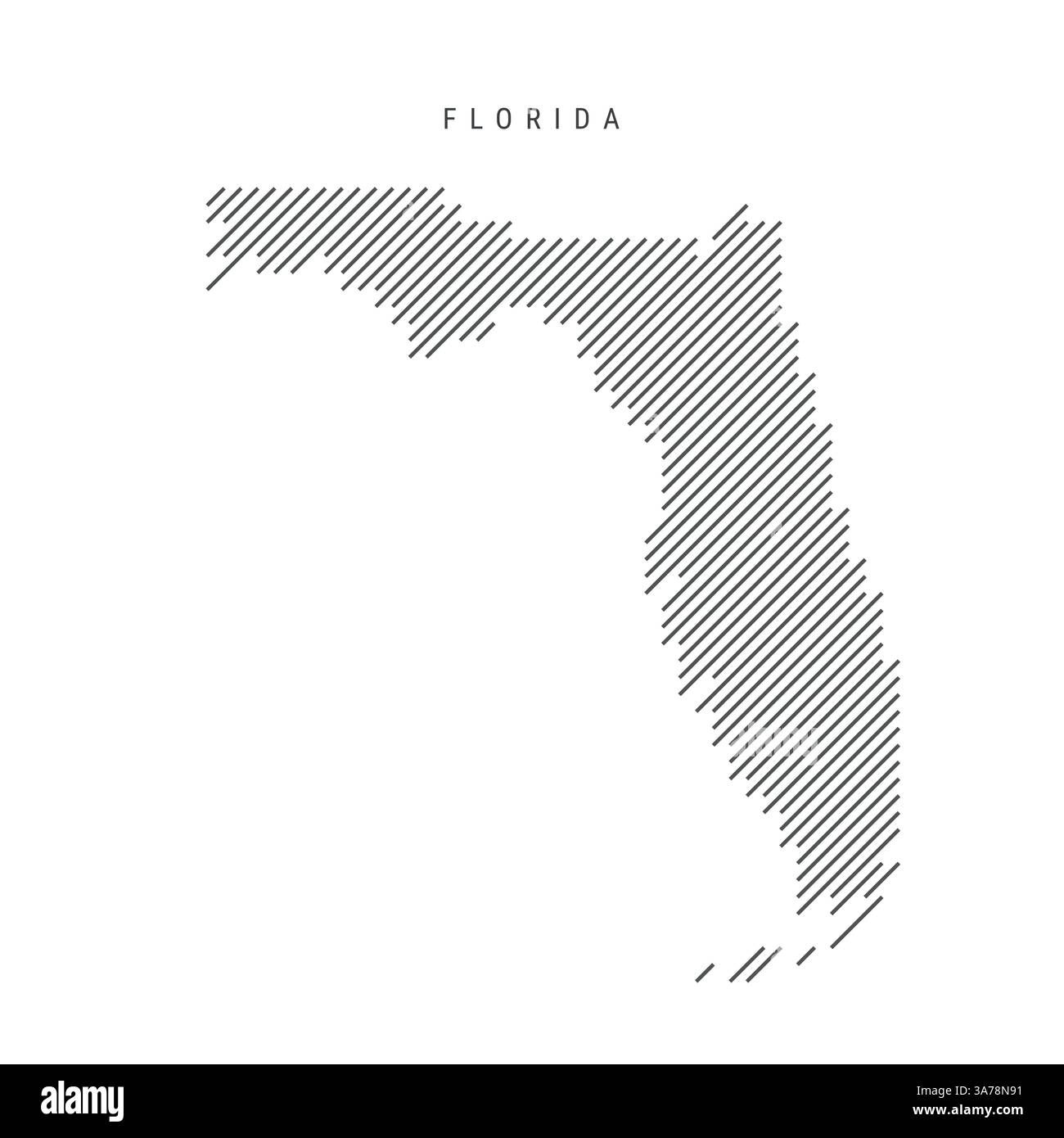 Florida map from pattern of black slanted parallel lines. US state map ...