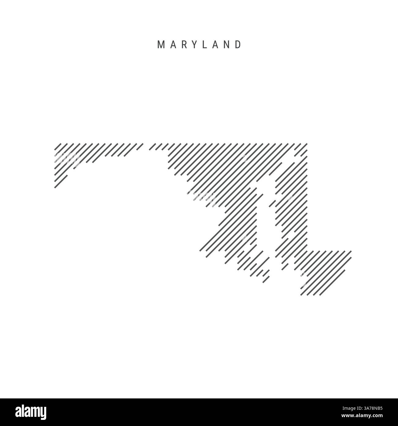 Maryland map from pattern of black slanted parallel lines. US state map ...