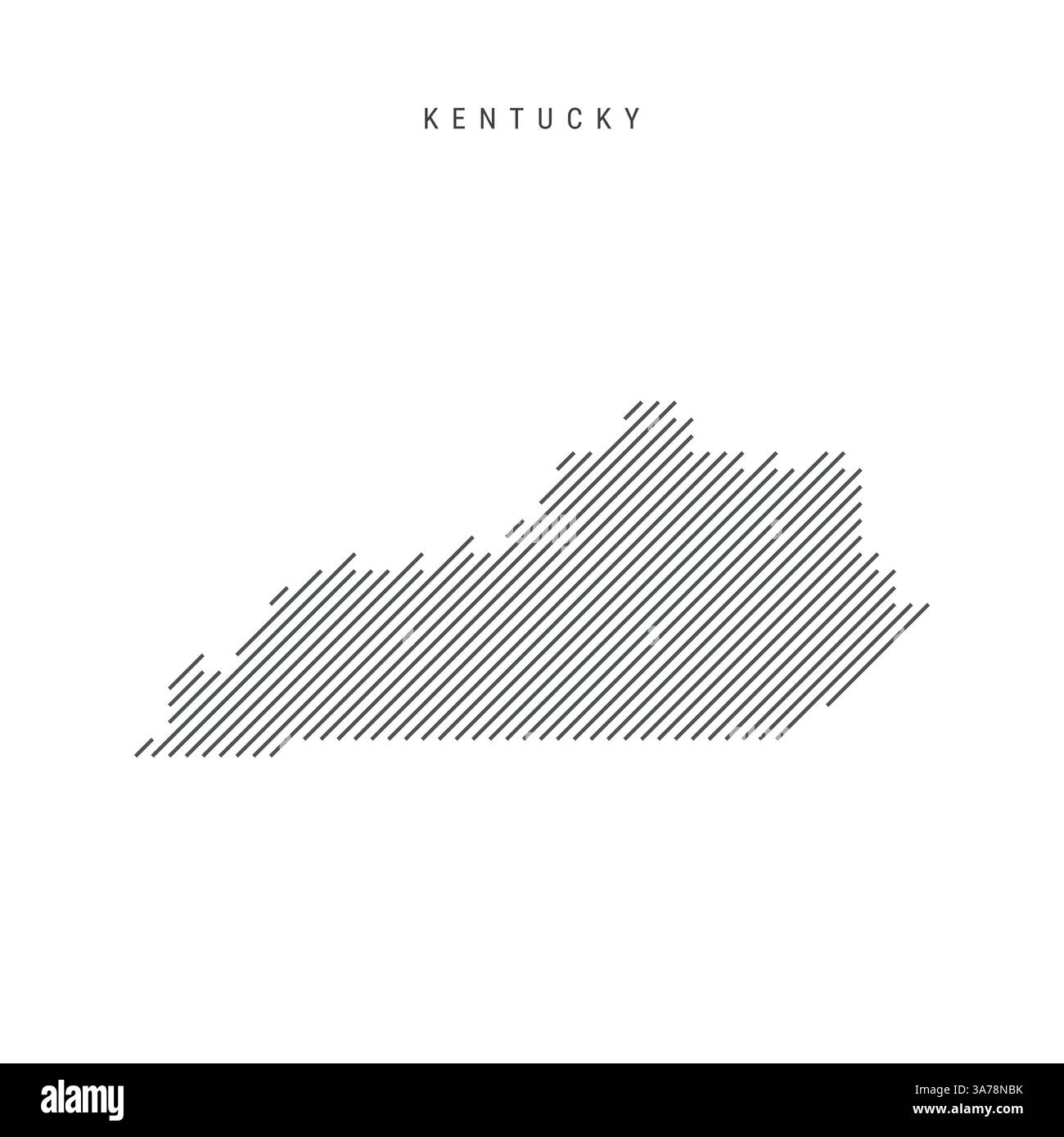 Kentucky Map From Pattern Of Black Slanted Parallel Lines Us State Map With Gray Diagonal Lines