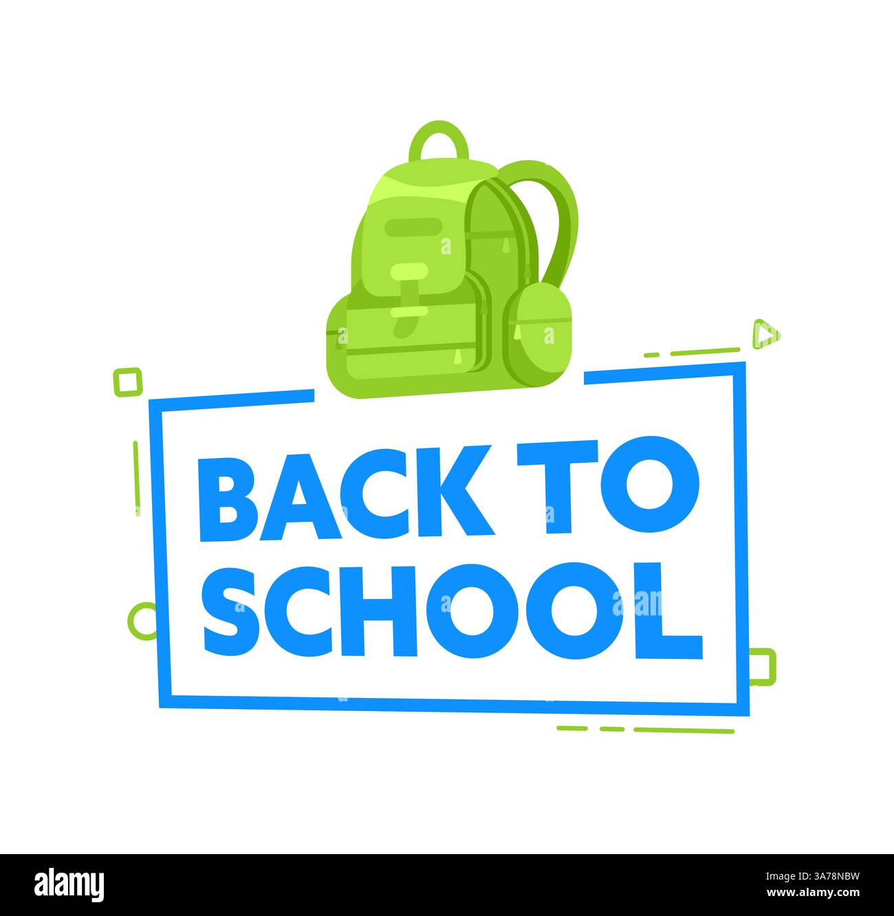 Green Backpack Floating over Back to School Sign Celebrating Education ...