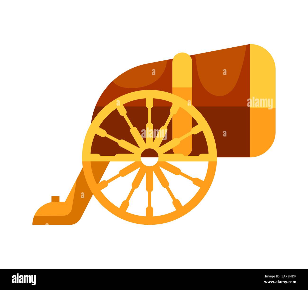 Ancient cannon shooting on white background Stock Vector Image & Art ...