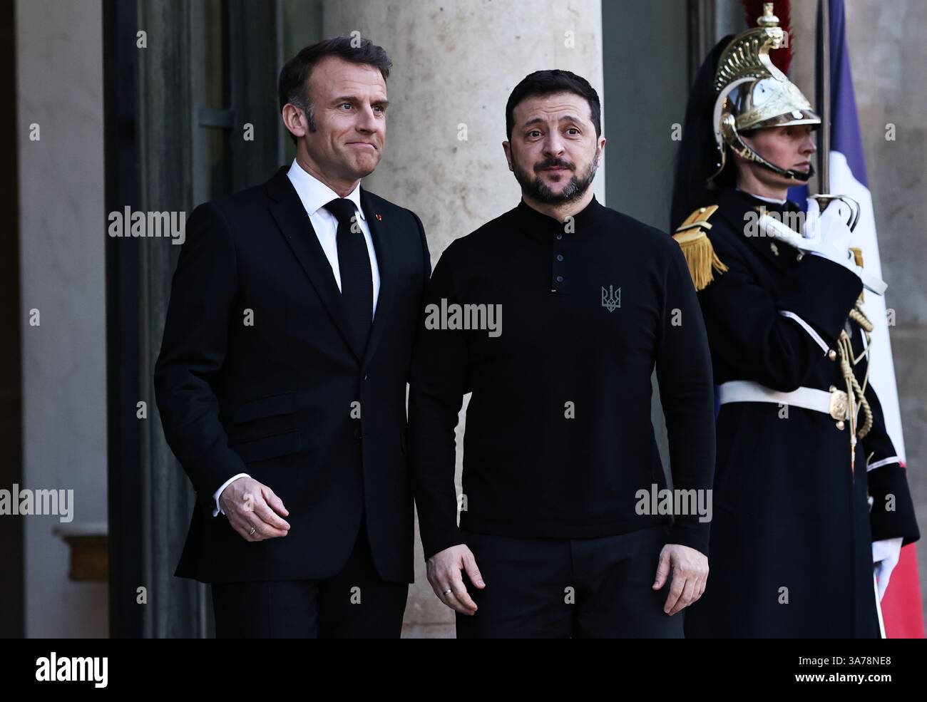 Paris, France. 26th Mar, 2025. French President Emmanuel Macron (L ...