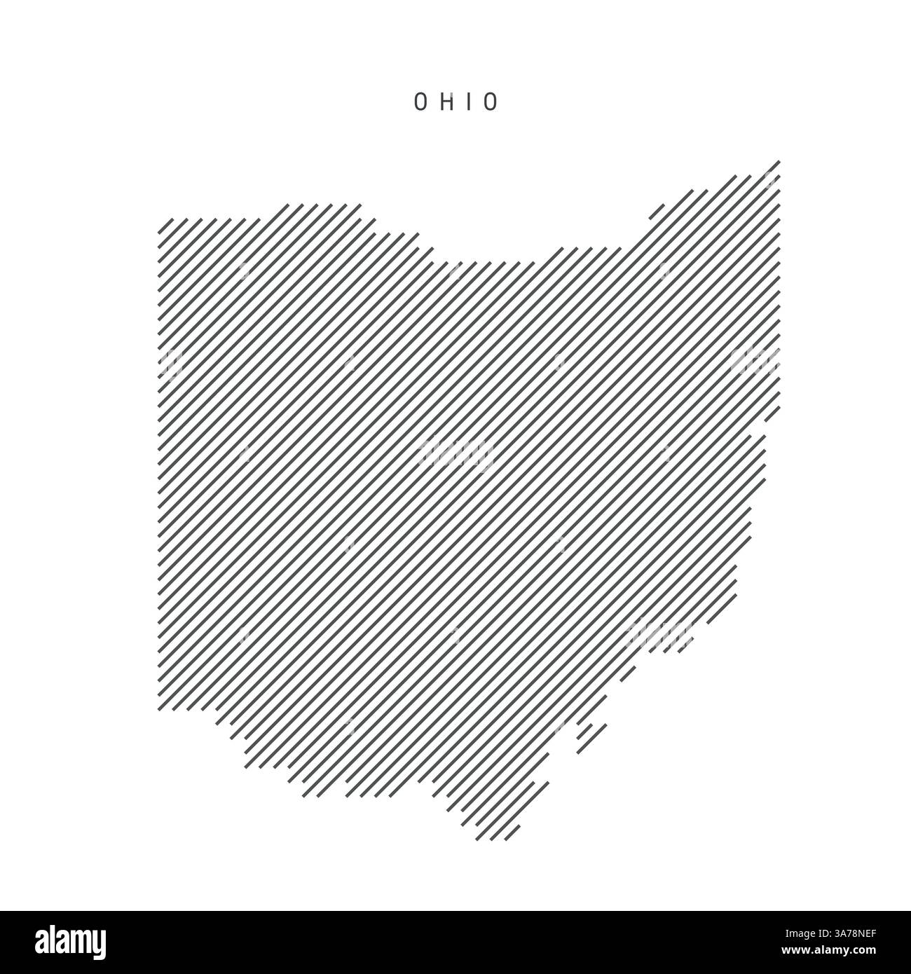 Ohio map from pattern of black slanted parallel lines. US state map ...