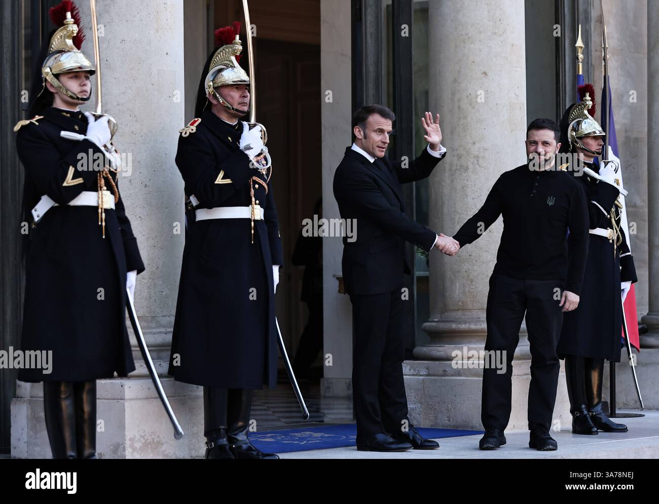Paris, France. 26th Mar, 2025. French President Emmanuel Macron (3rd L ...