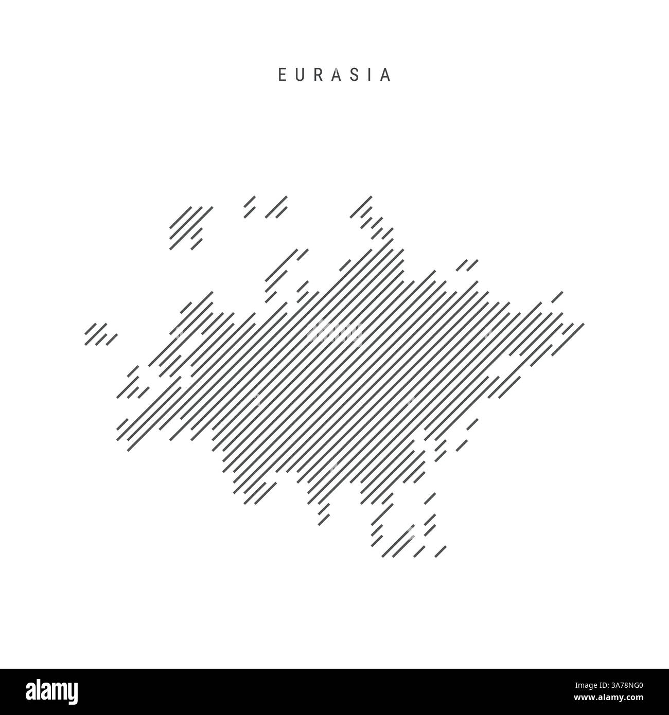 Eurasia map from pattern of black slanted parallel lines. Continent map ...