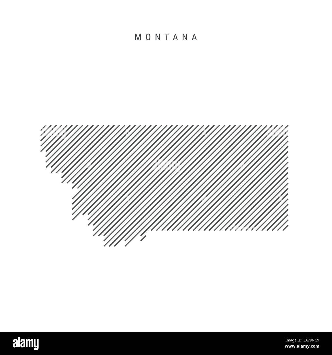 Montana map from pattern of black slanted parallel lines. US state map ...
