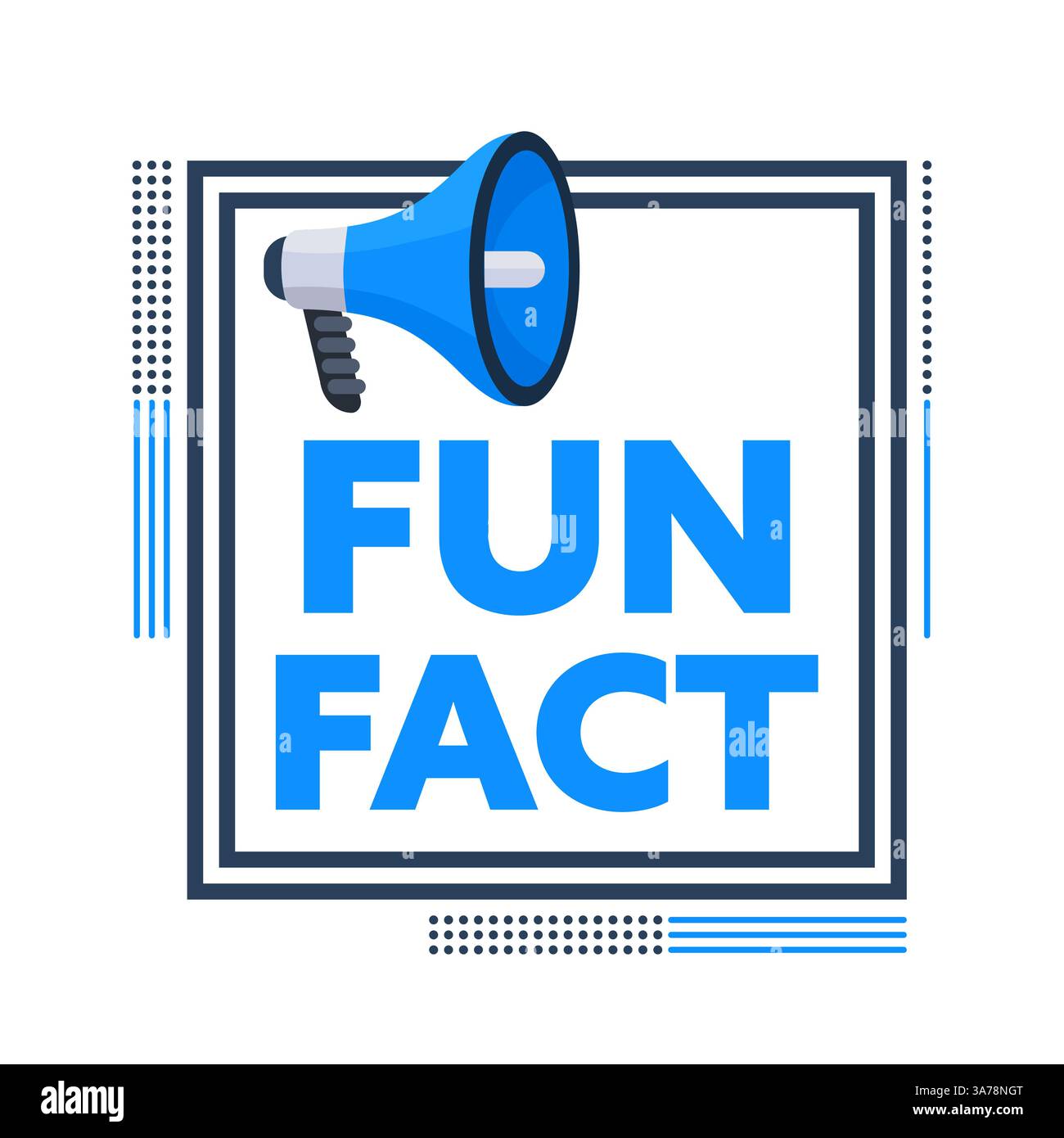 Megaphone Announcing Fun Fact inside a Square Frame Stock Vector Image ...