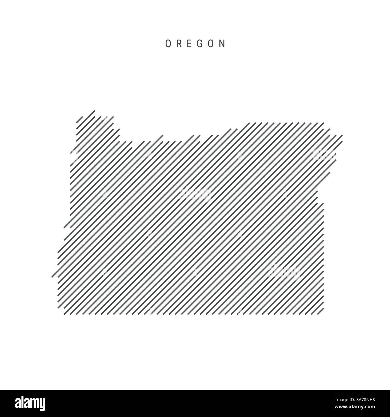 Oregon map from pattern of black slanted parallel lines. US state map ...