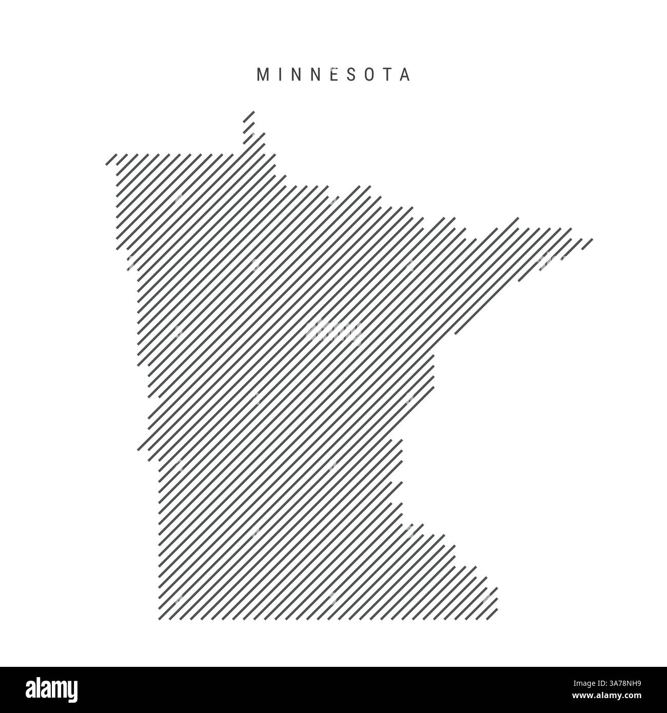 Minnesota map from pattern of black slanted parallel lines. US state ...