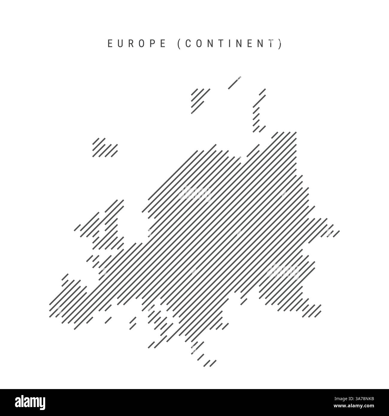 Europe map from pattern of black slanted parallel lines. Continent map ...