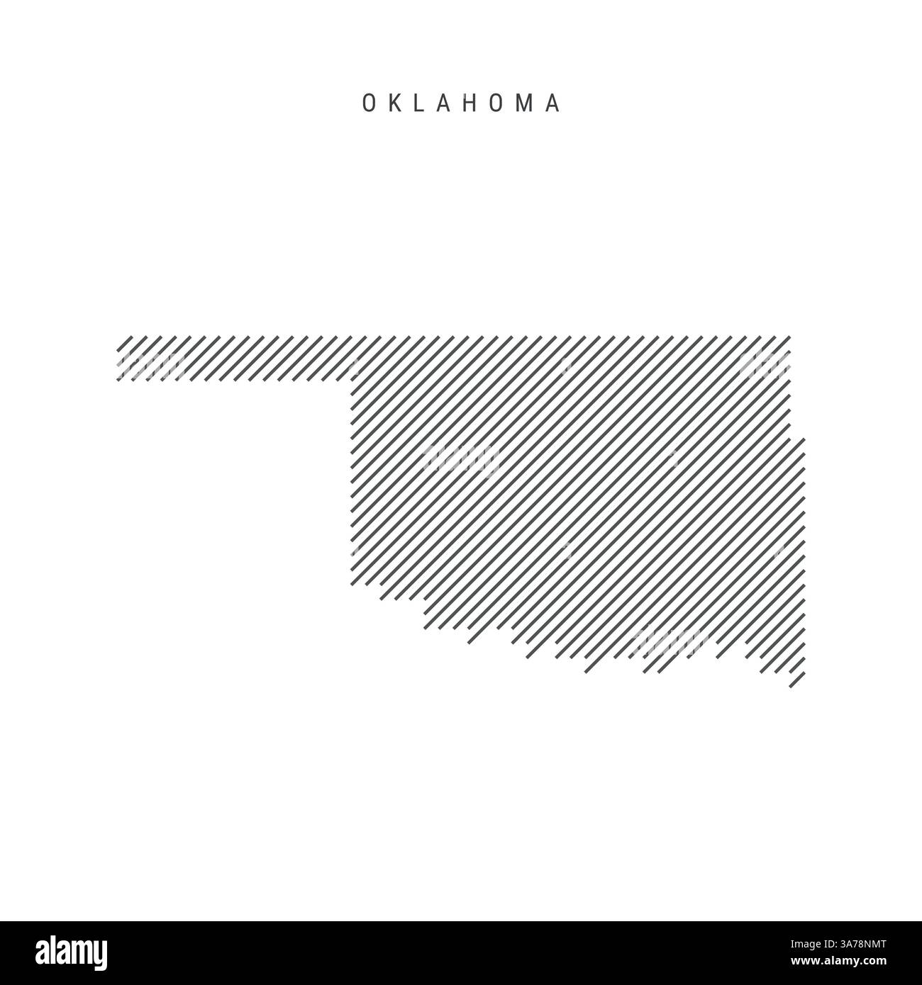 Oklahoma map from pattern of black slanted parallel lines. US state map ...