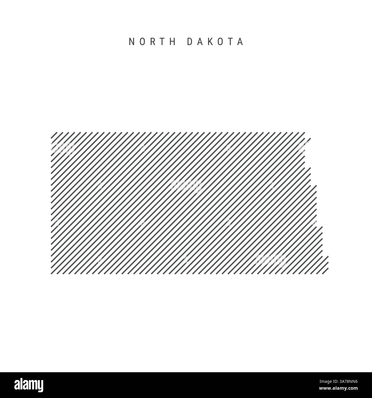 North Dakota map from pattern of black slanted parallel lines. US state ...
