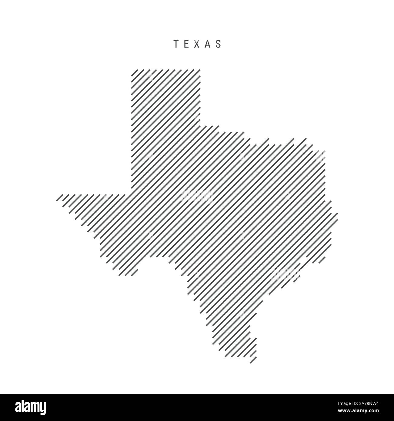 Texas map from pattern of black slanted parallel lines. US state map ...