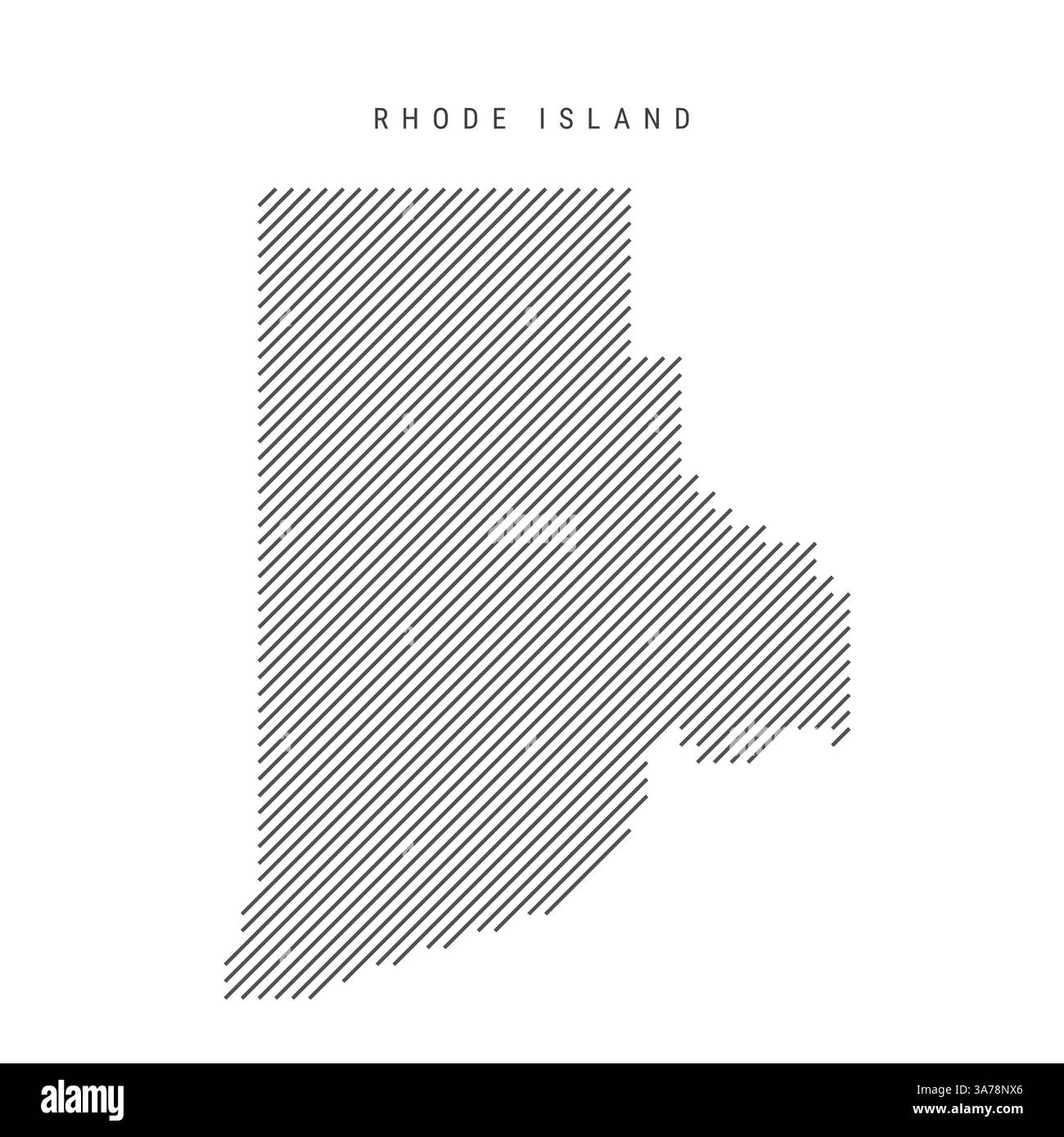 Rhode Island map from pattern of black slanted parallel lines. US state ...