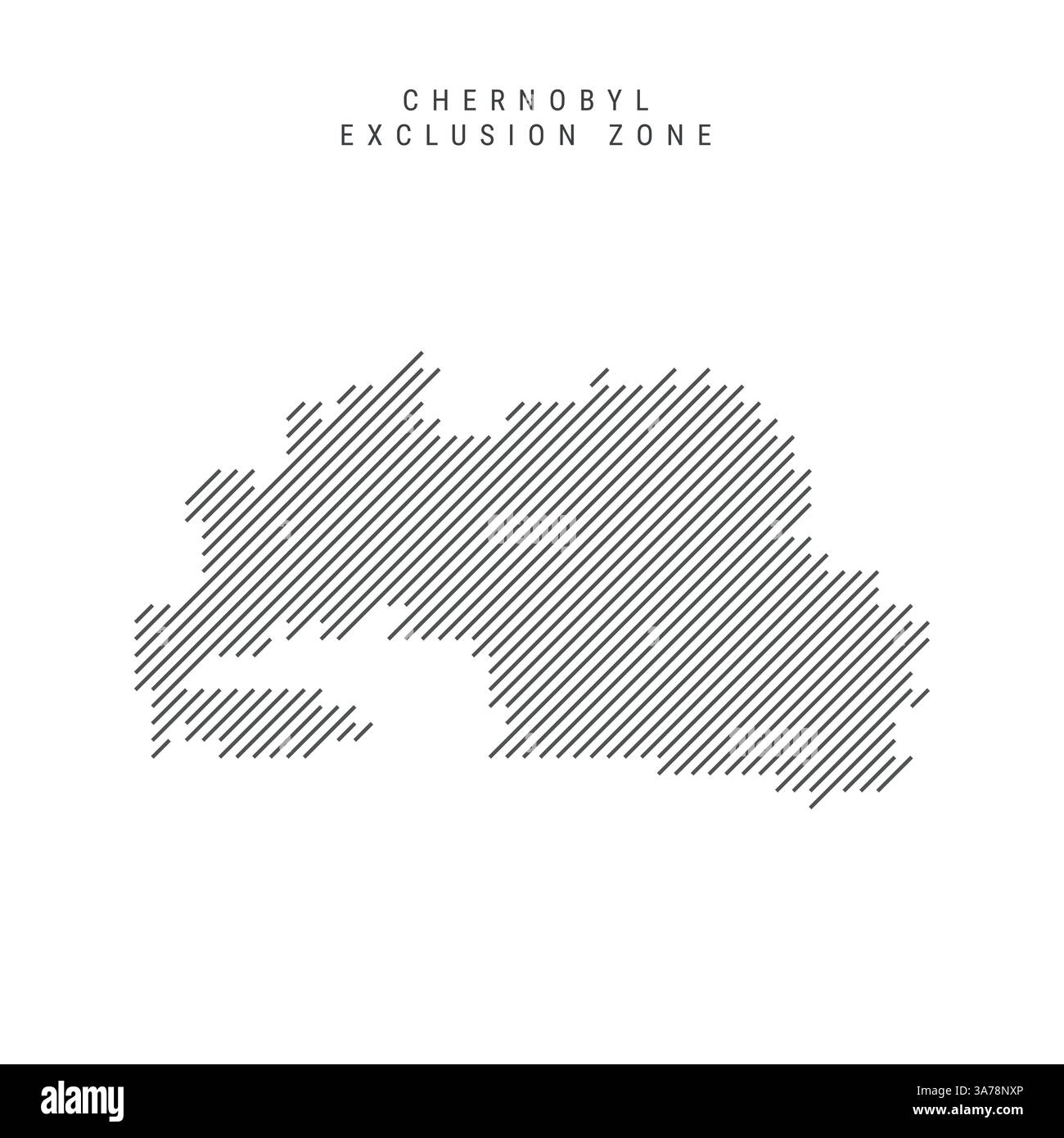 Chernobyl exclusion zone map from pattern of black slanted parallel lines map with gray diagonal ...