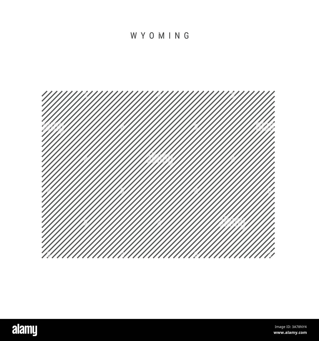 Wyoming map from pattern of black slanted parallel lines. US state map ...
