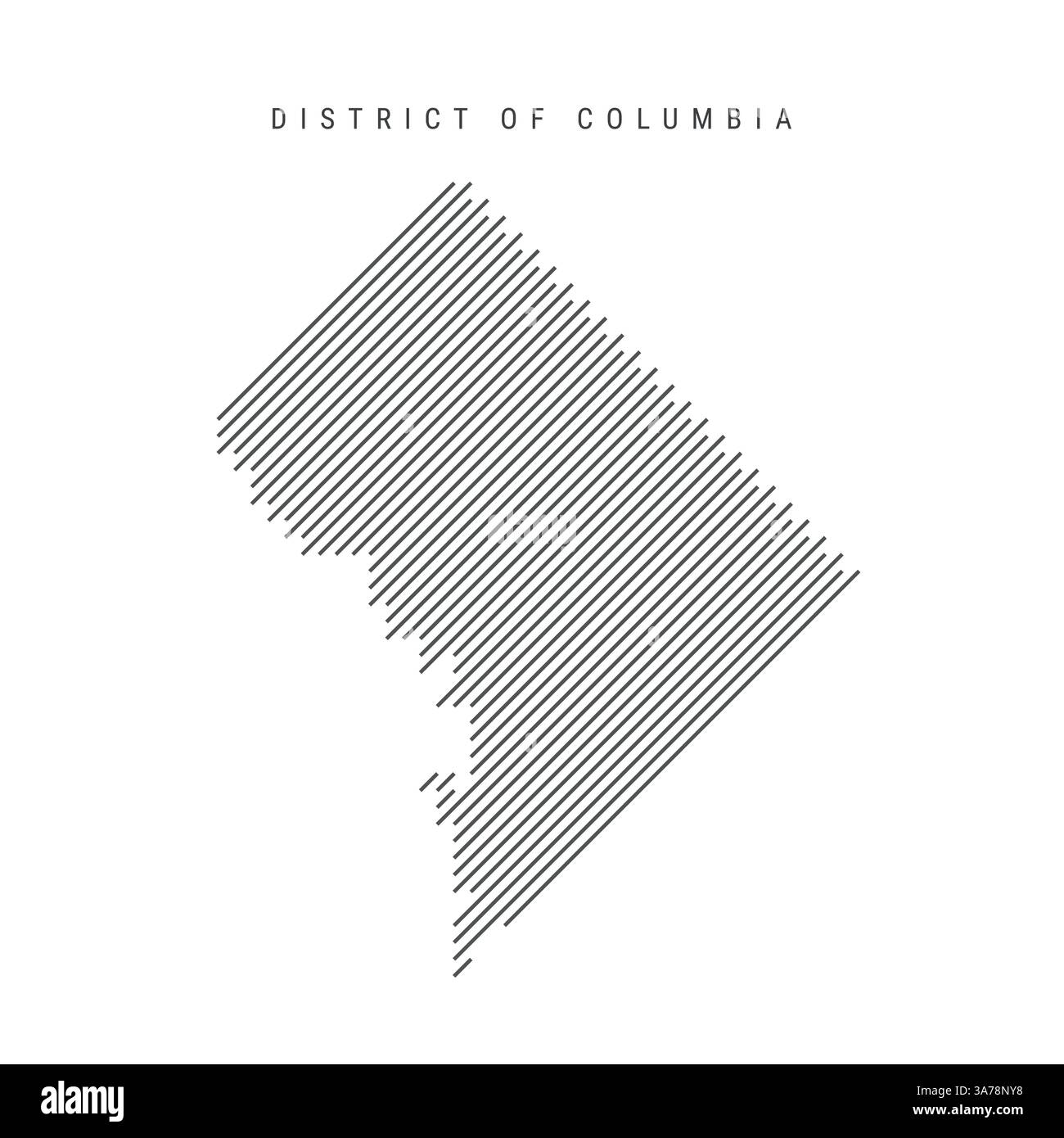 District of Columbia map from pattern of black slanted parallel lines ...