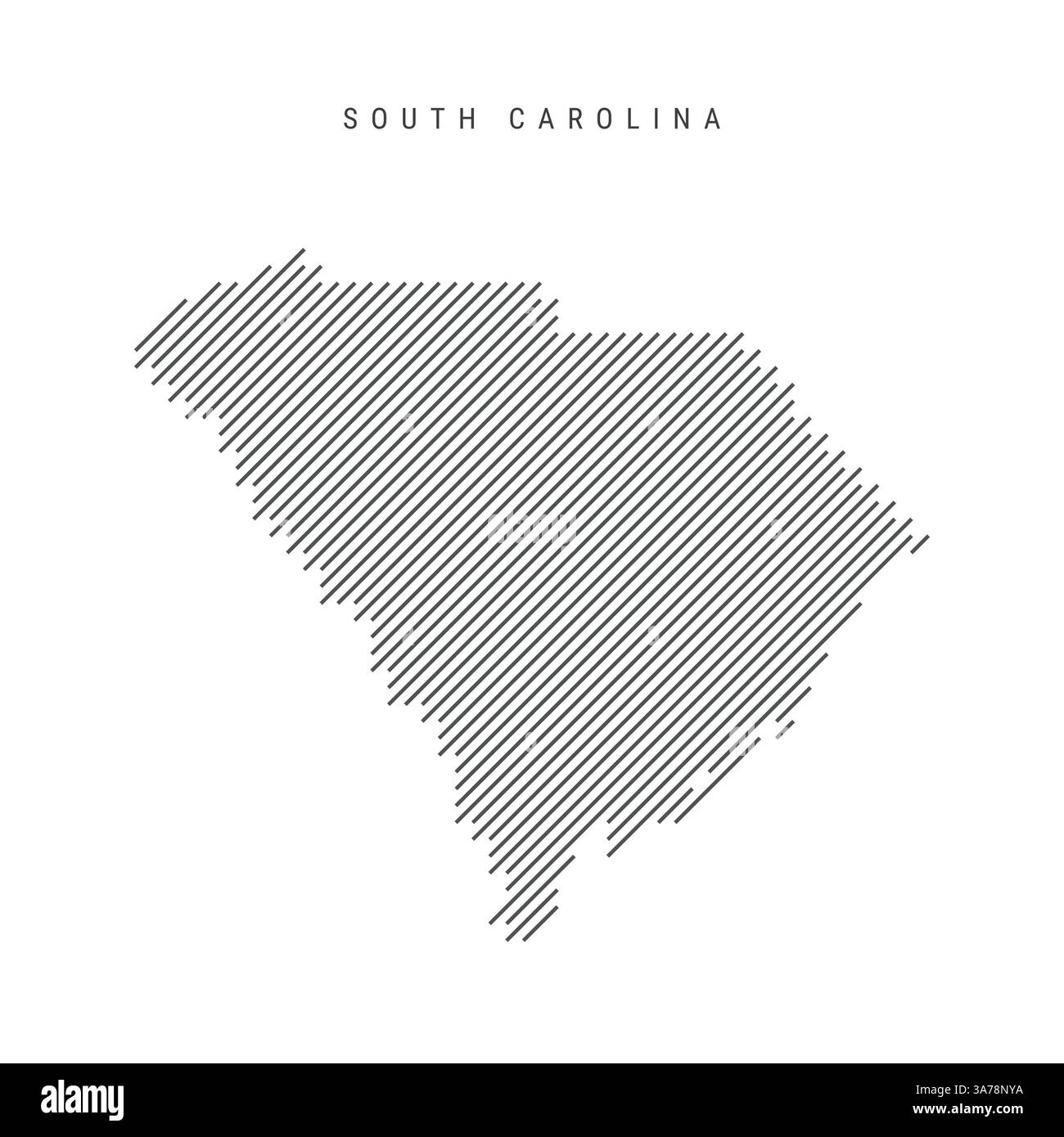 South Carolina map from pattern of black slanted parallel lines. US ...