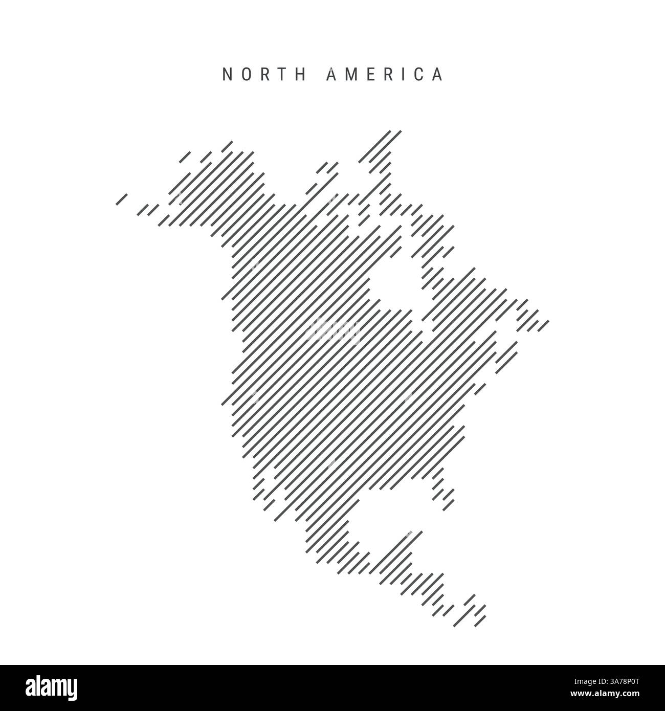 North America map from pattern of black slanted parallel lines ...