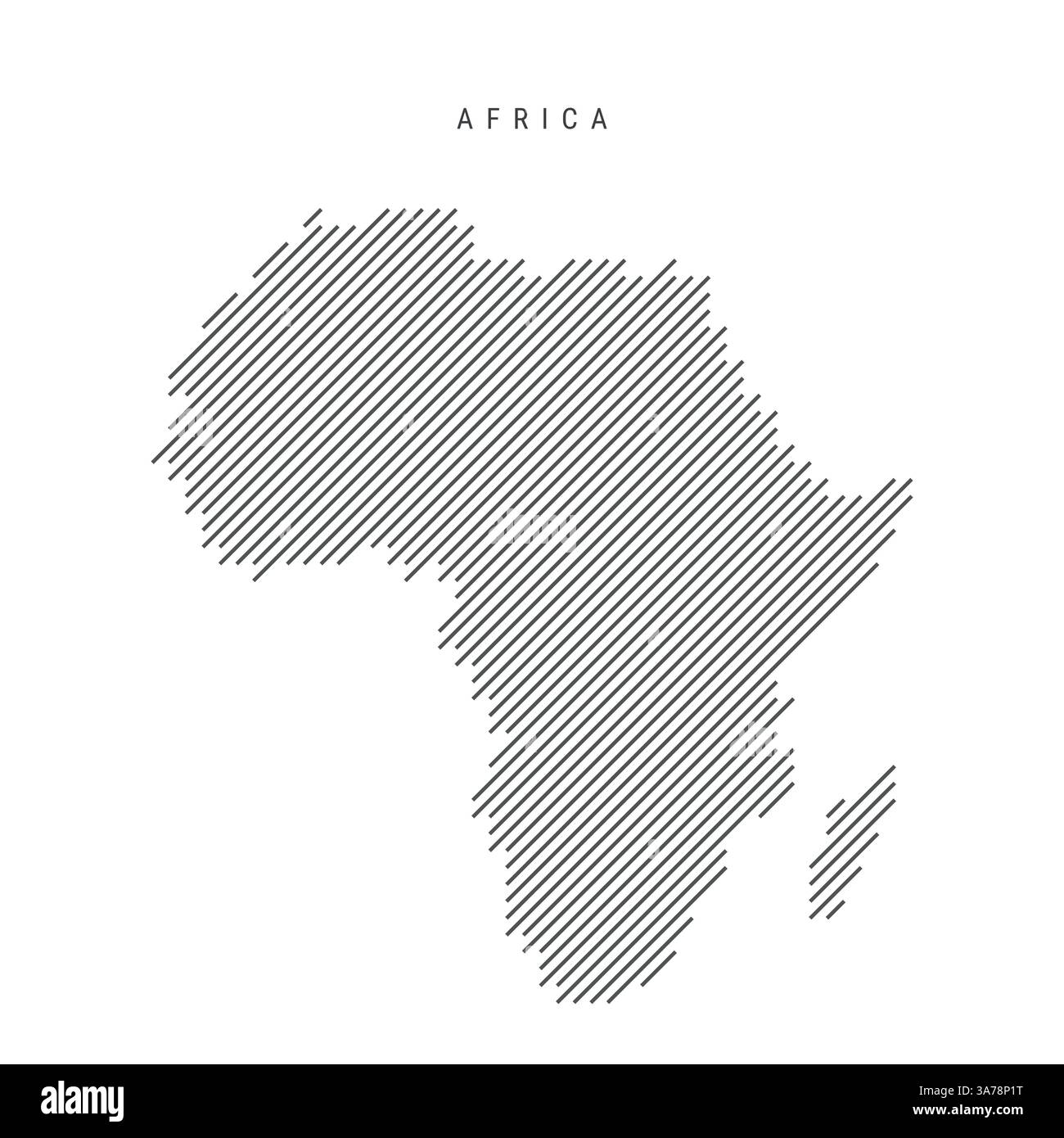 Africa map from pattern of black slanted parallel lines. Continent map with gray diagonal lines ...