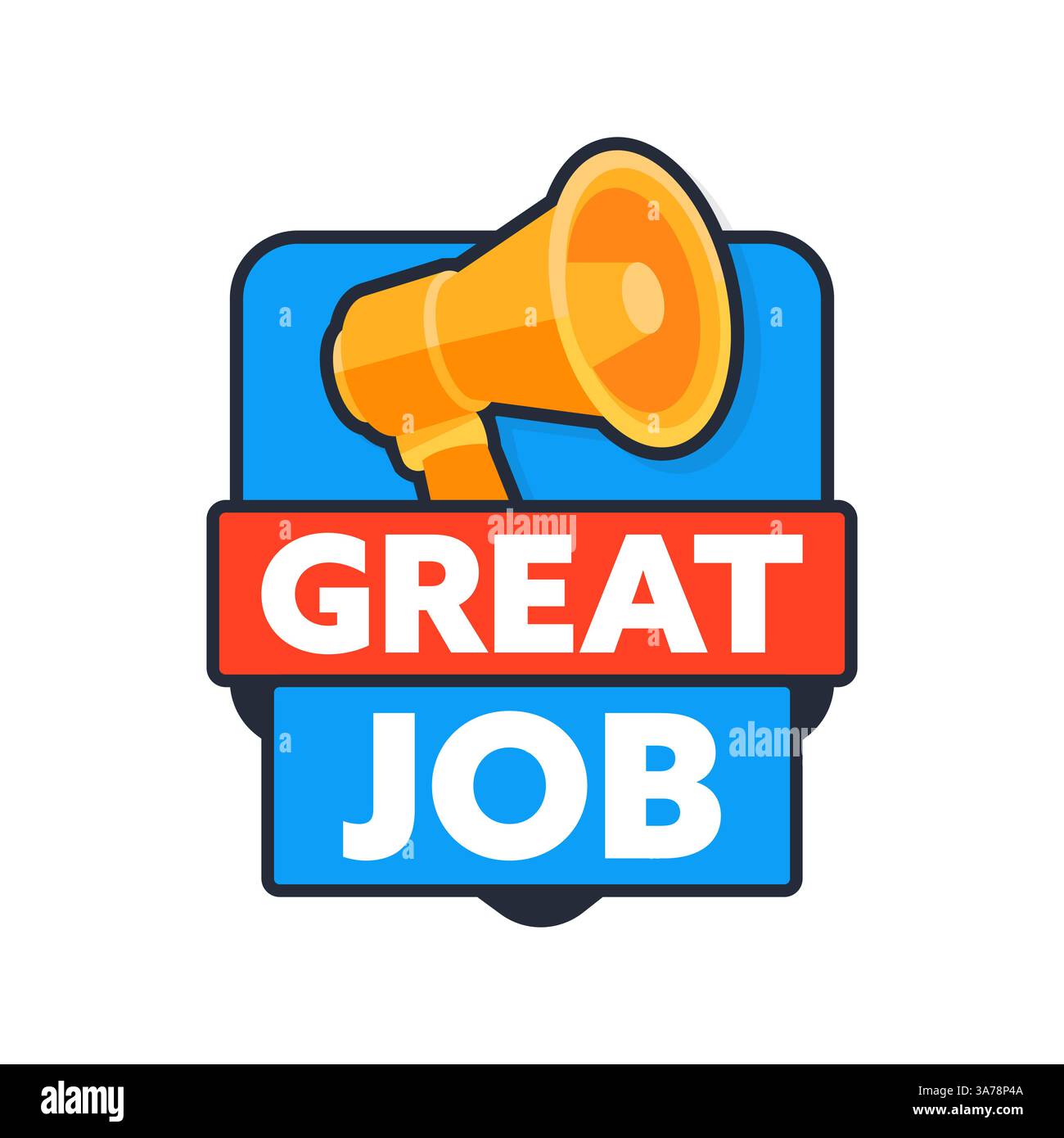 Great job lettering with megaphone making announcement Stock Vector ...