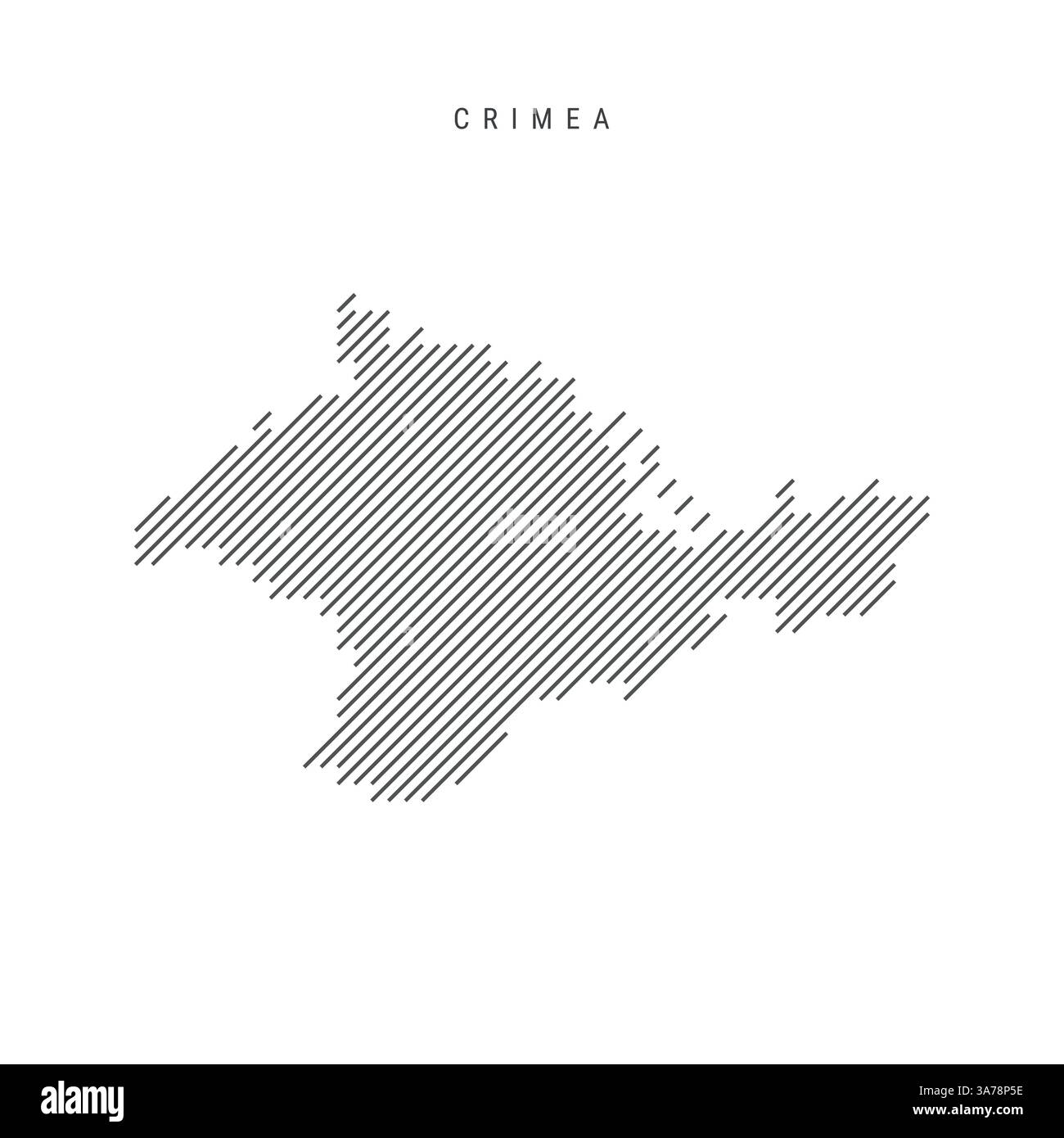 Crimea map from pattern of black slanted parallel lines. Crimean Peninsula map with gray ...