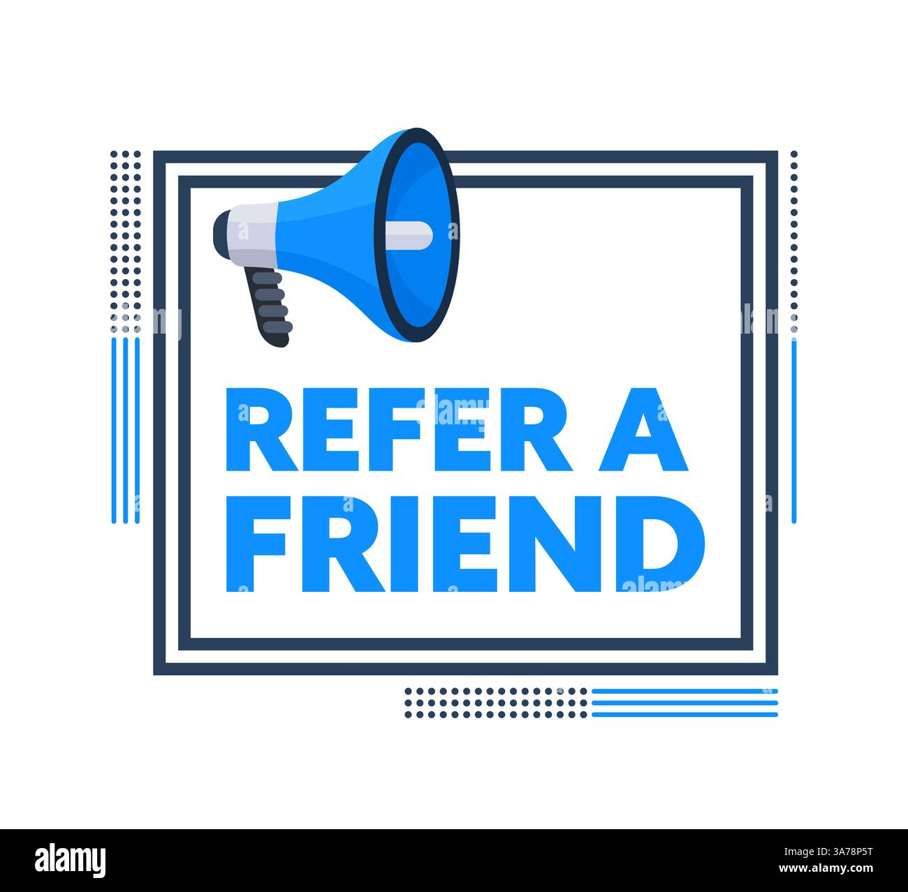 Megaphone announcing refer a friend program Stock Vector Image & Art - Alamy