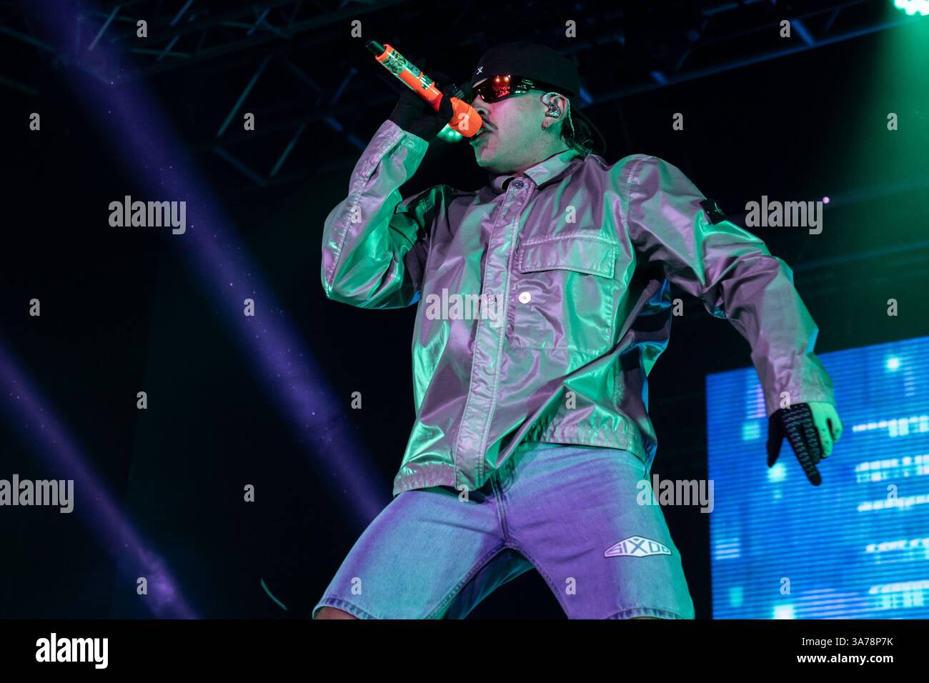 Milan, Italy. 26 March 2025. Colombian singer Feid (Salomòn Villada ...