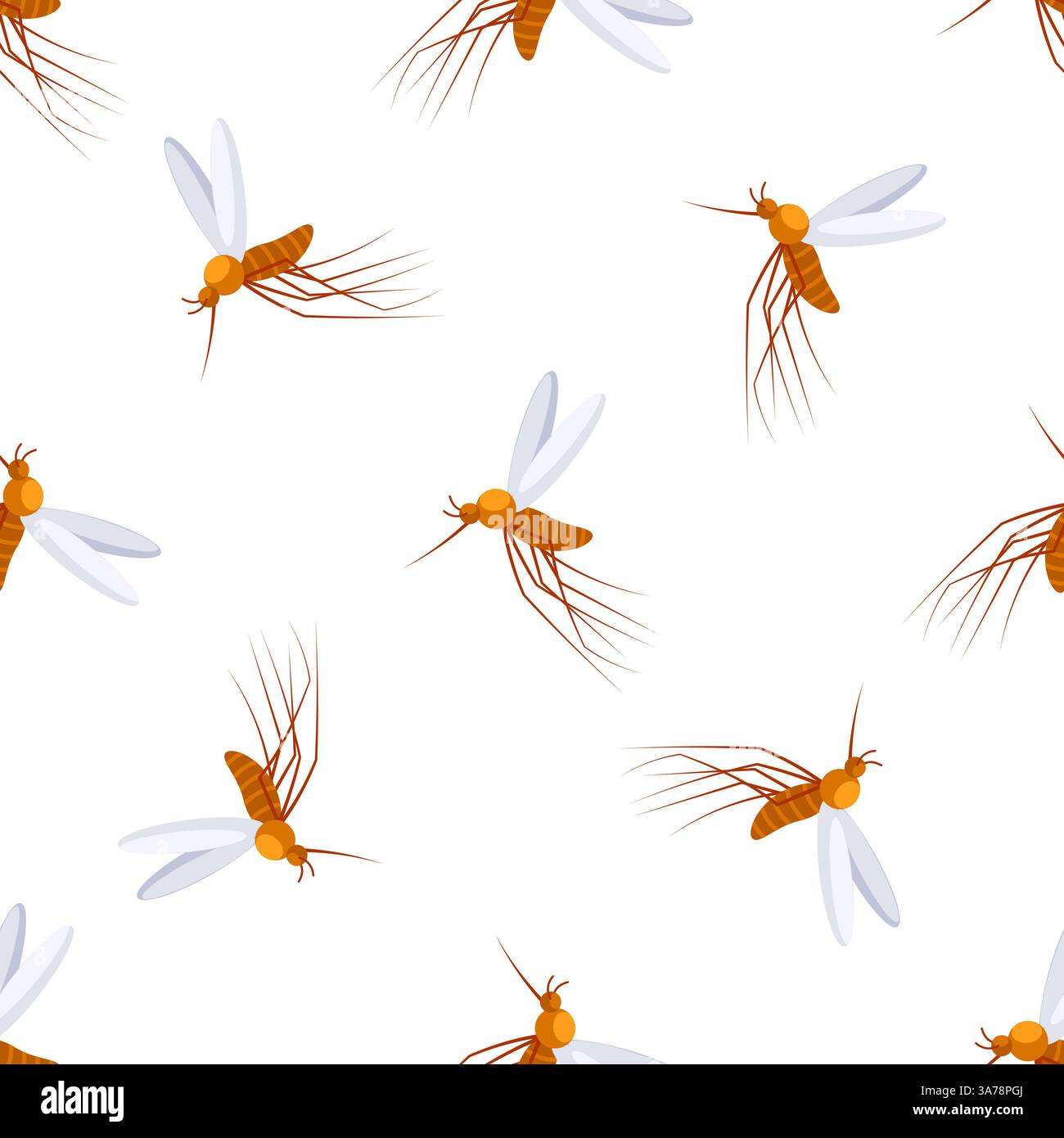 Mosquitoes seamless pattern flying insects background malaria epidemic ...