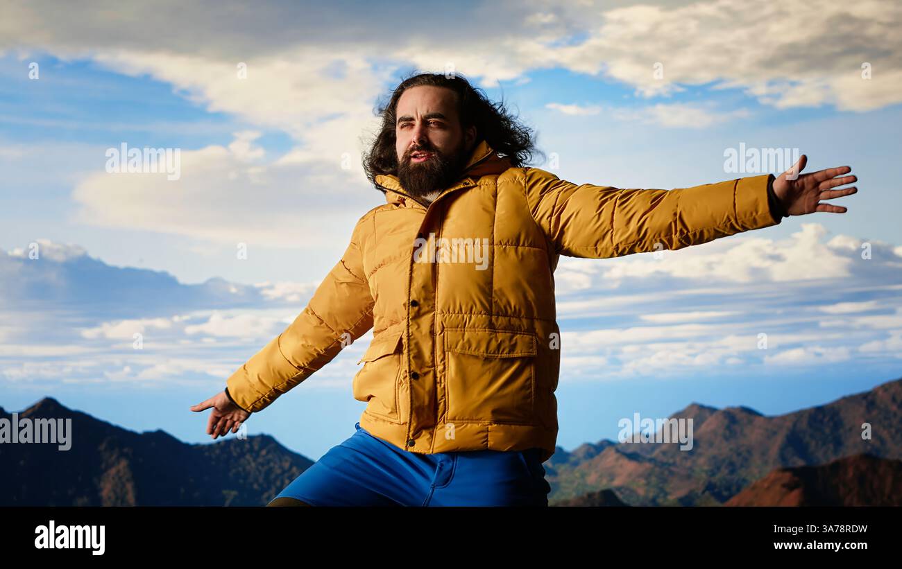 Happy adventurer embraces thrill hi-res stock photography and images ...