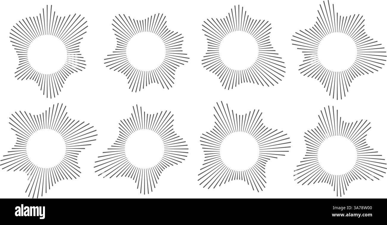 Sound wave, circular equalizer icons, round music soundwave shape ...