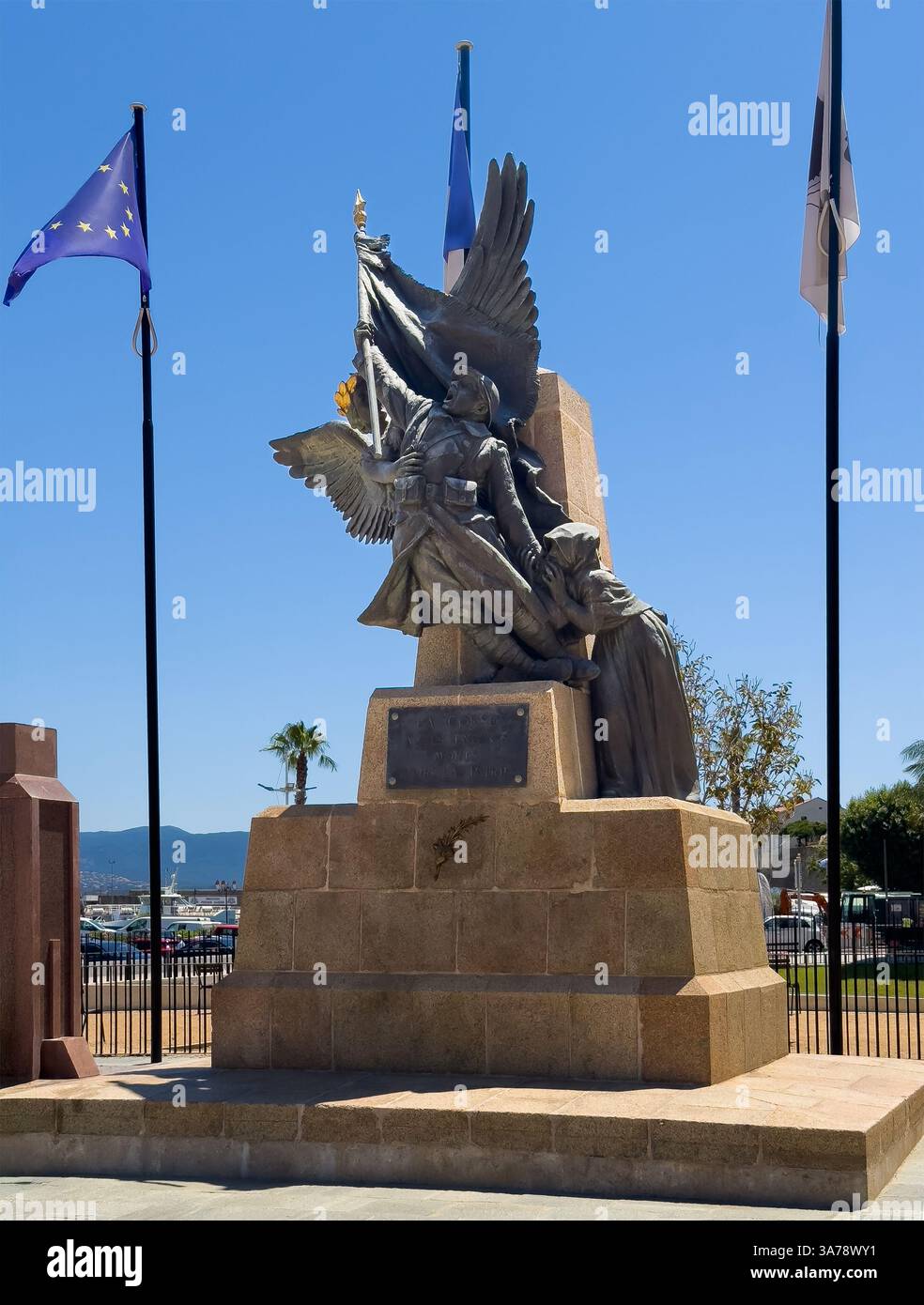 Ajaccio, Corsica, France July 8, 2024: Place César Campinchi war ...
