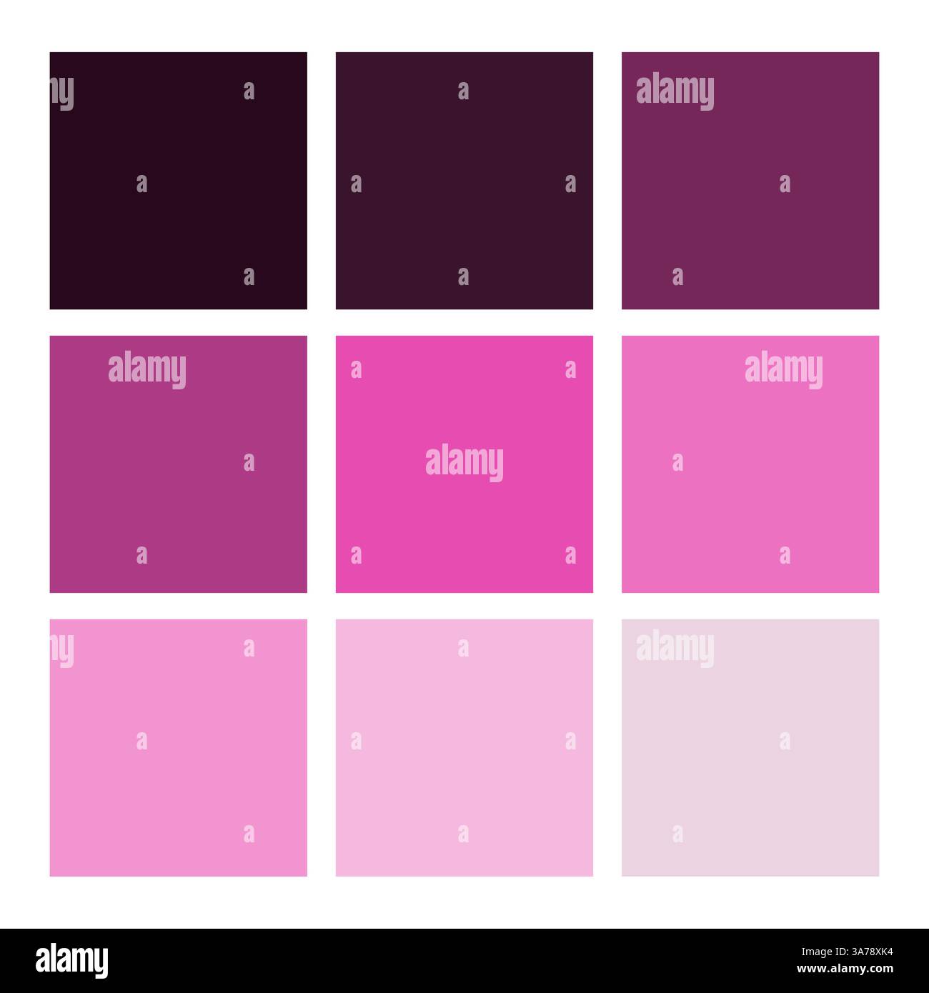 Bright pink palette. Vibrant color swatches. Deep gradient hues. Bold ...