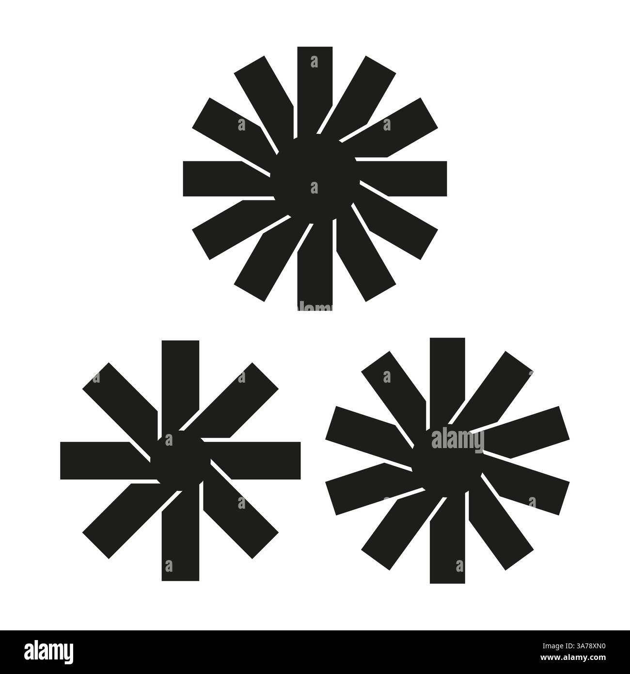 Star icon set. Black abstract symbols. Geometric star shapes. Minimal ...