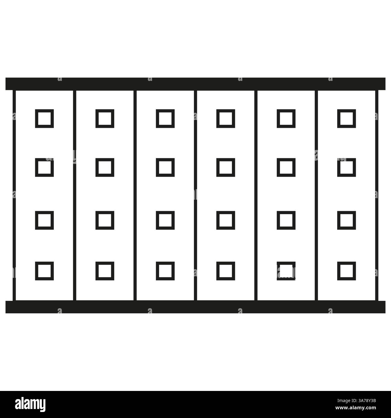 Building icon. Apartment house symbol. Office block shape. Vector ...