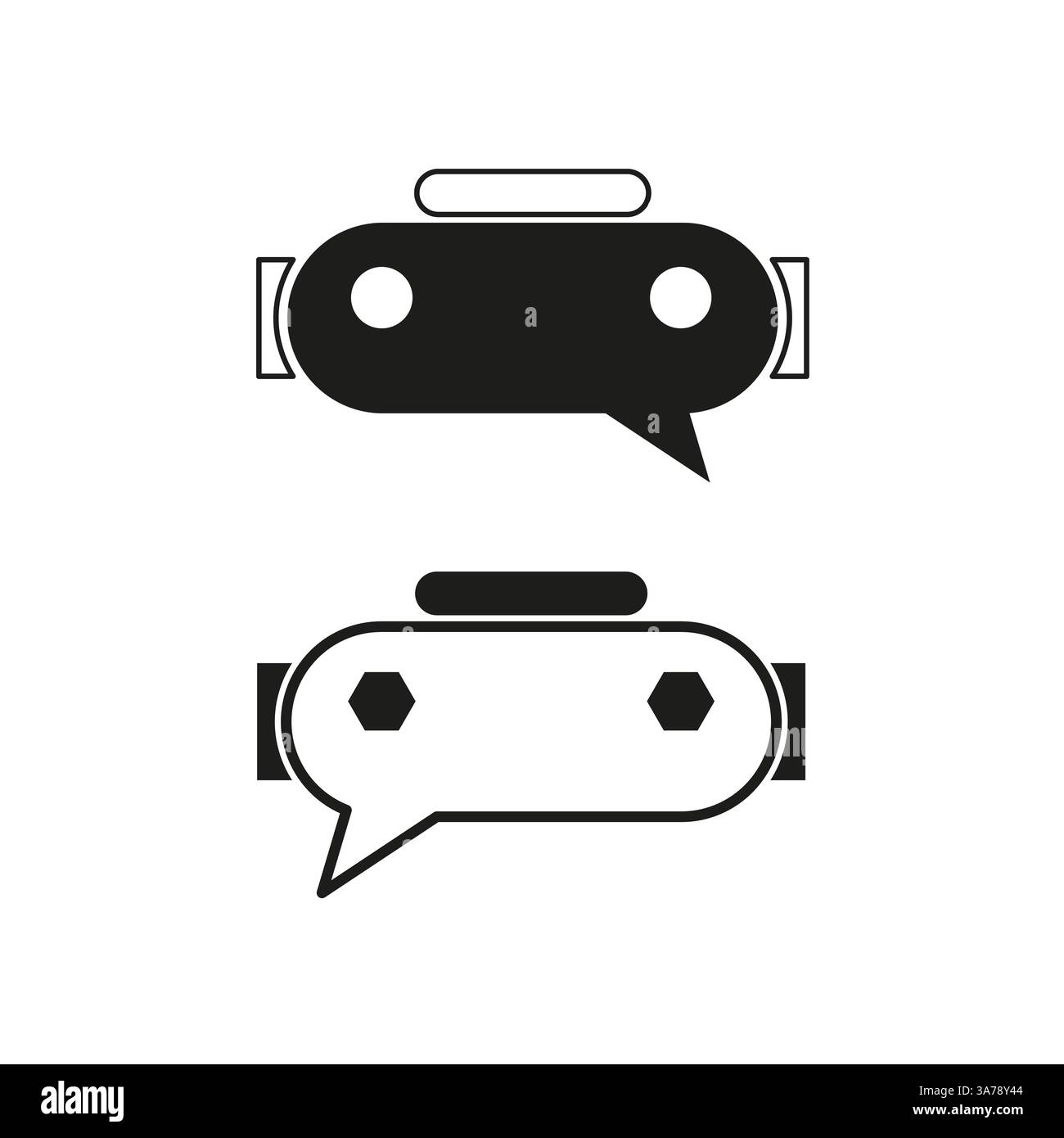 Chatbot icon. AI assistant symbol. Communication technology vector ...