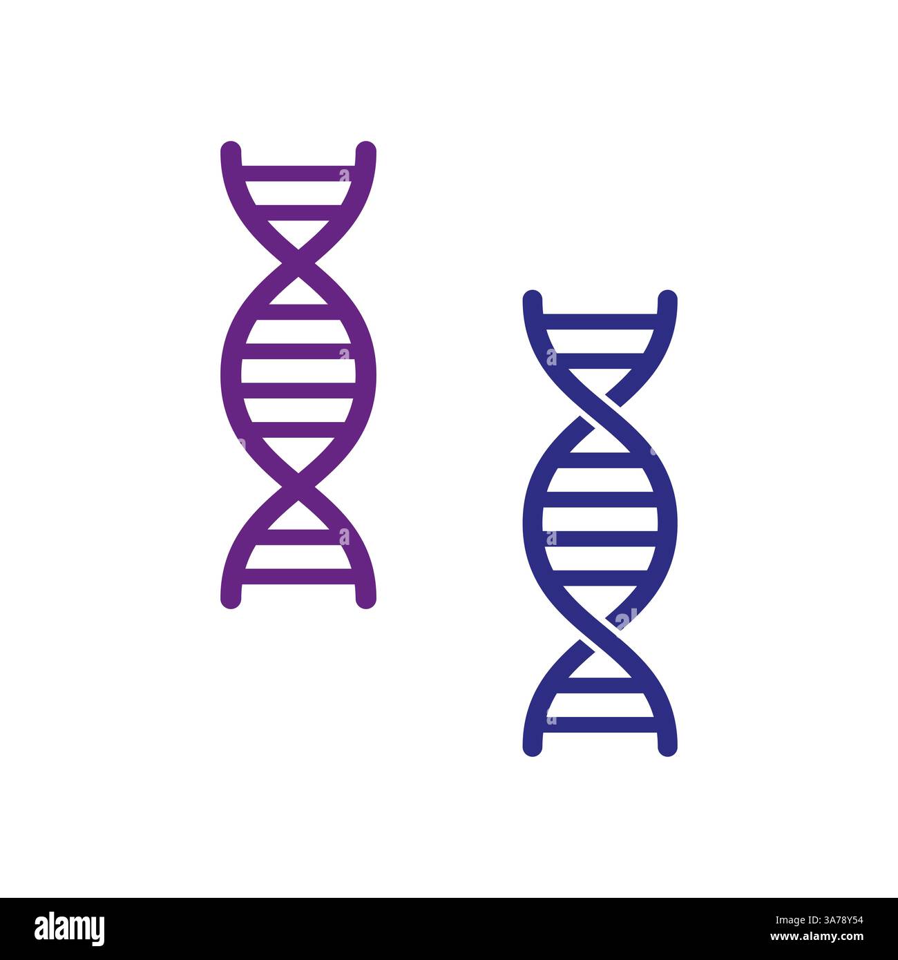 DNA helix icons. Purple blue colors. Genetic science symbol. Vector ...