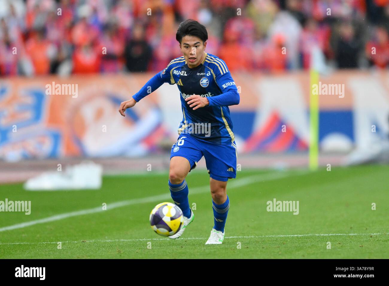 Tokyo, Japan. 15th Mar, 2025. FC Machida Zelvia's Kotaro Hayashi during the 2025 J1 League match ...