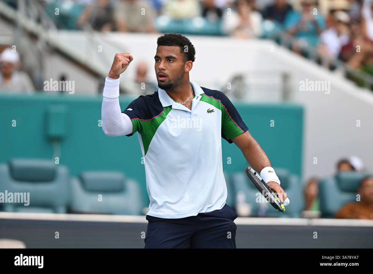 MIAMI GARDENS, FL - MARCH 26: Arthur Fils (FRA) iin action during the ...