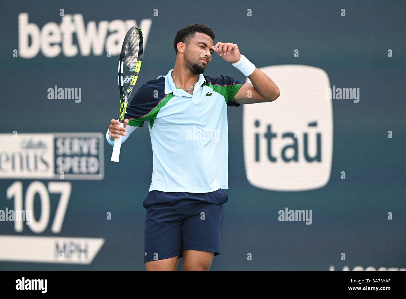 MIAMI GARDENS, FL - MARCH 26: Arthur Fils (FRA) iin action during the ...