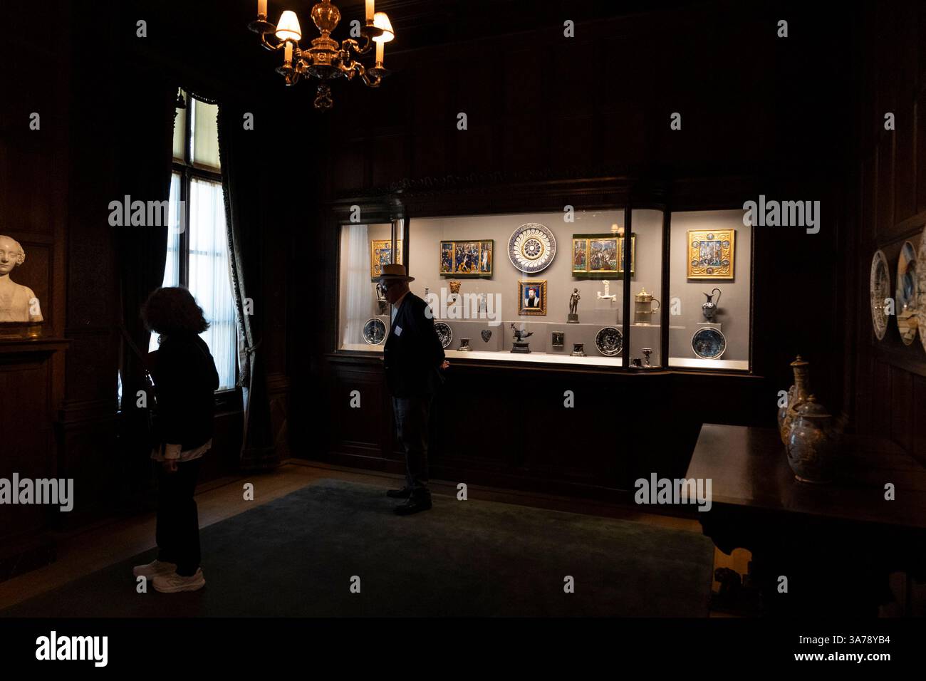 Members of the press attend press preview of The Frick Collection after ...
