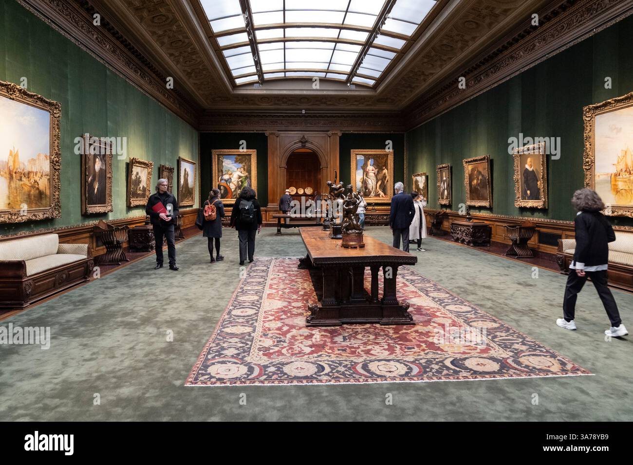 Members of the press attend press preview of The Frick Collection after ...