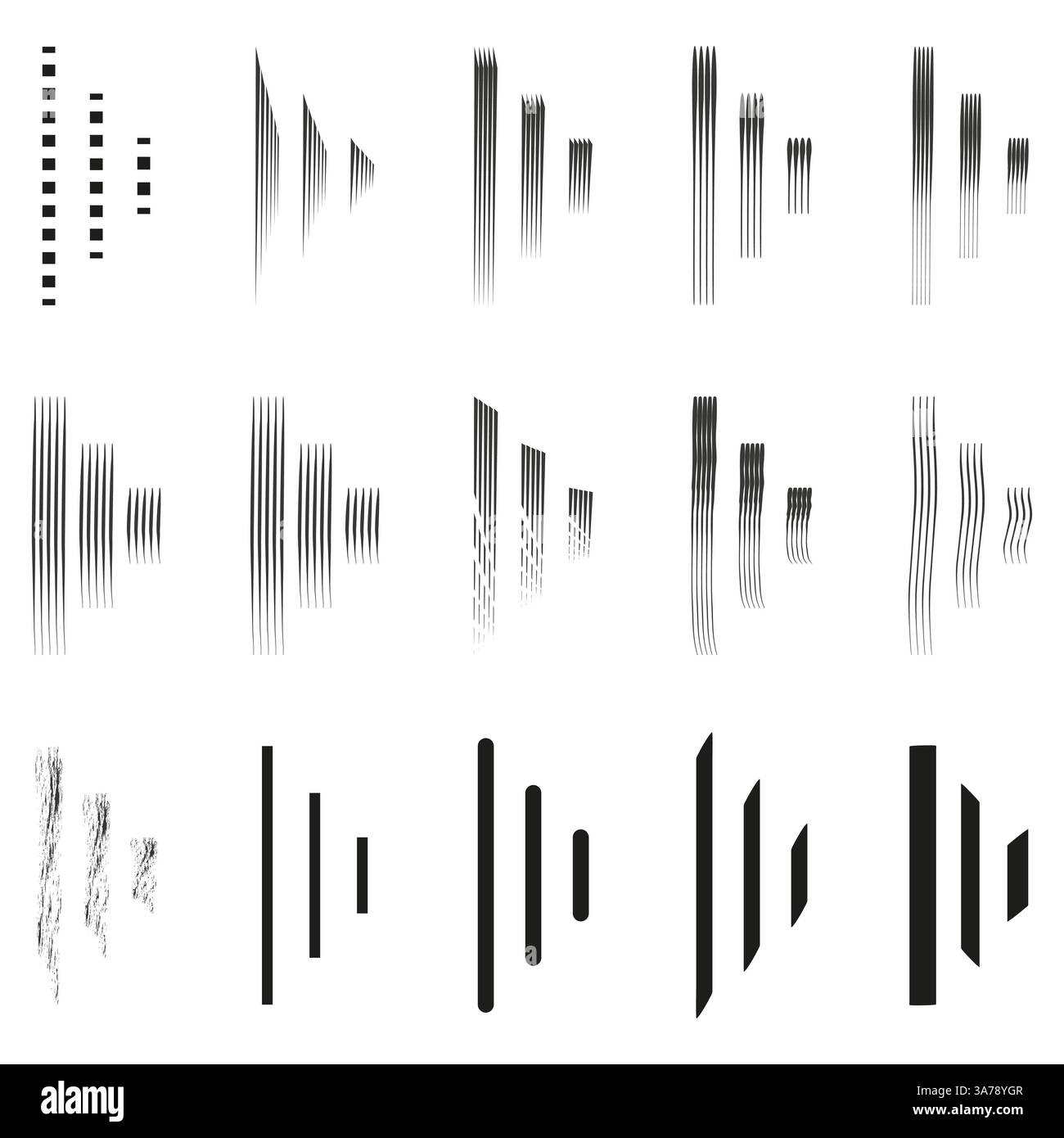 Abstract stripe design. Minimal line art. Distorted black pattern ...