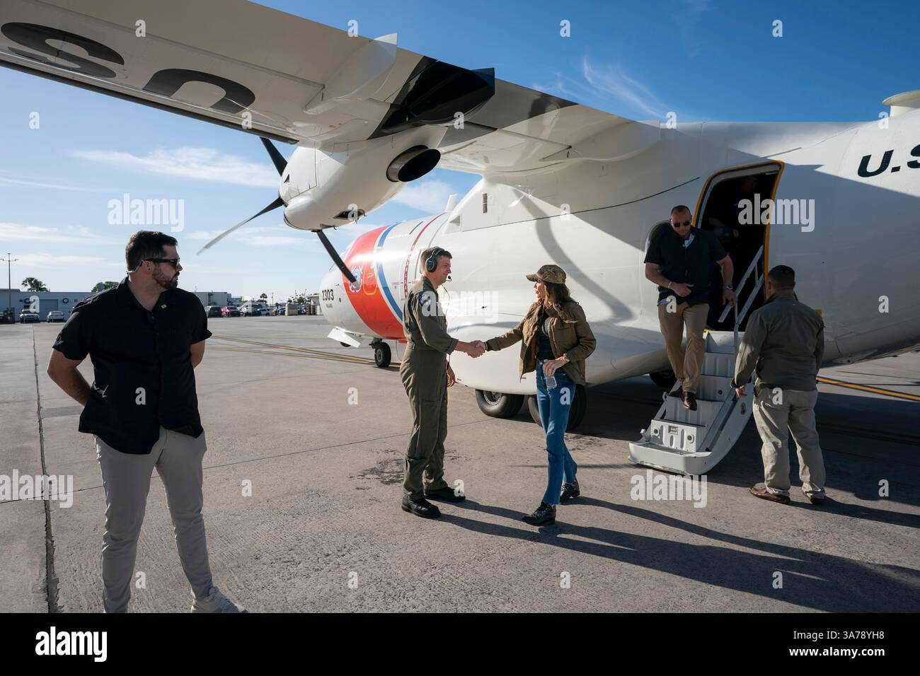 Department of Homeland Security (DHS) Secretary Kristi Noem receives an ...